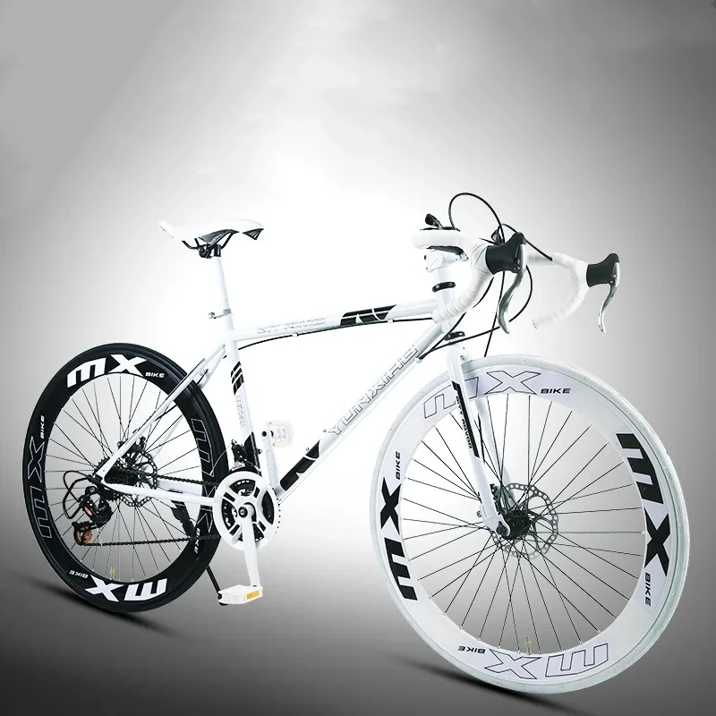 Road bike 26 inch road racing car variable speed brake solid tire bend ...