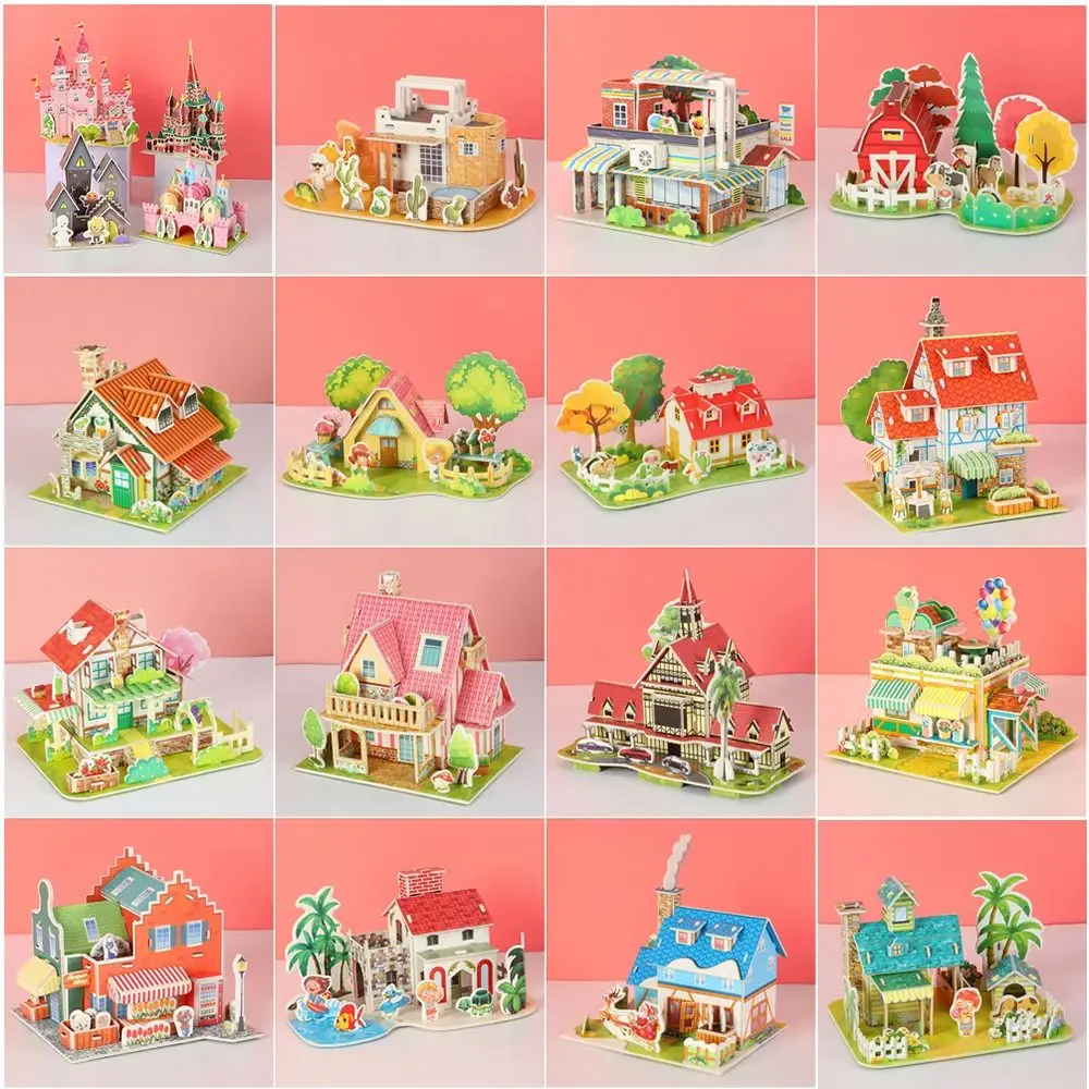 3D-Three-dimensional-Building-Puzzle-Model-Toys-DIY-Handmade-Paper ...