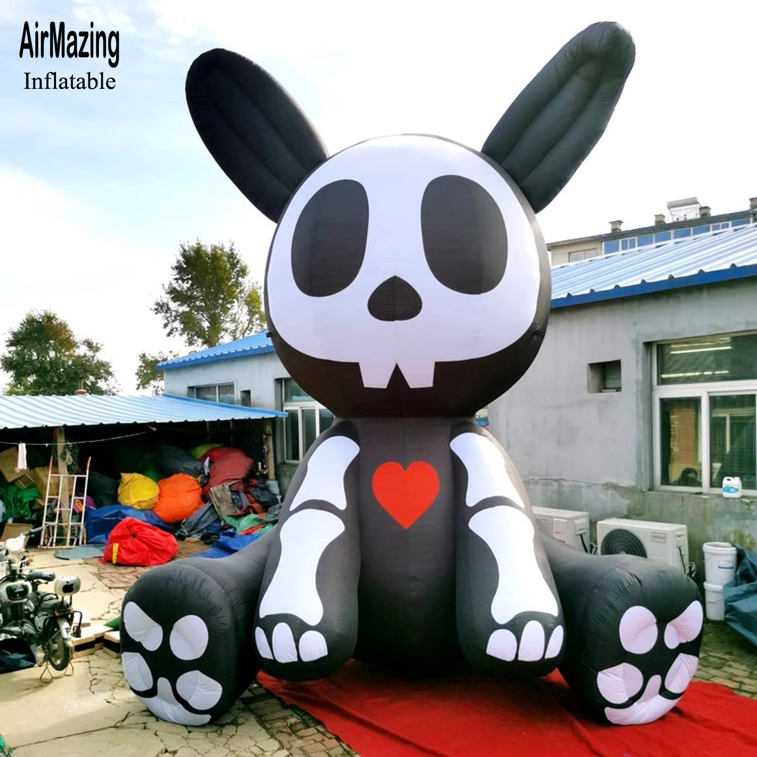 Crazy-Party-Giant-Inflatable-Skeleton-Rabbit-For-Halloween-Decoration ...