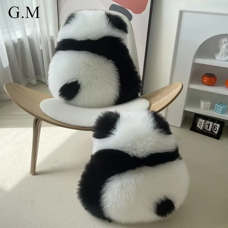 New Cute Furry Angry Panda Back Pillow Cushion Living Room Bed Decor ...