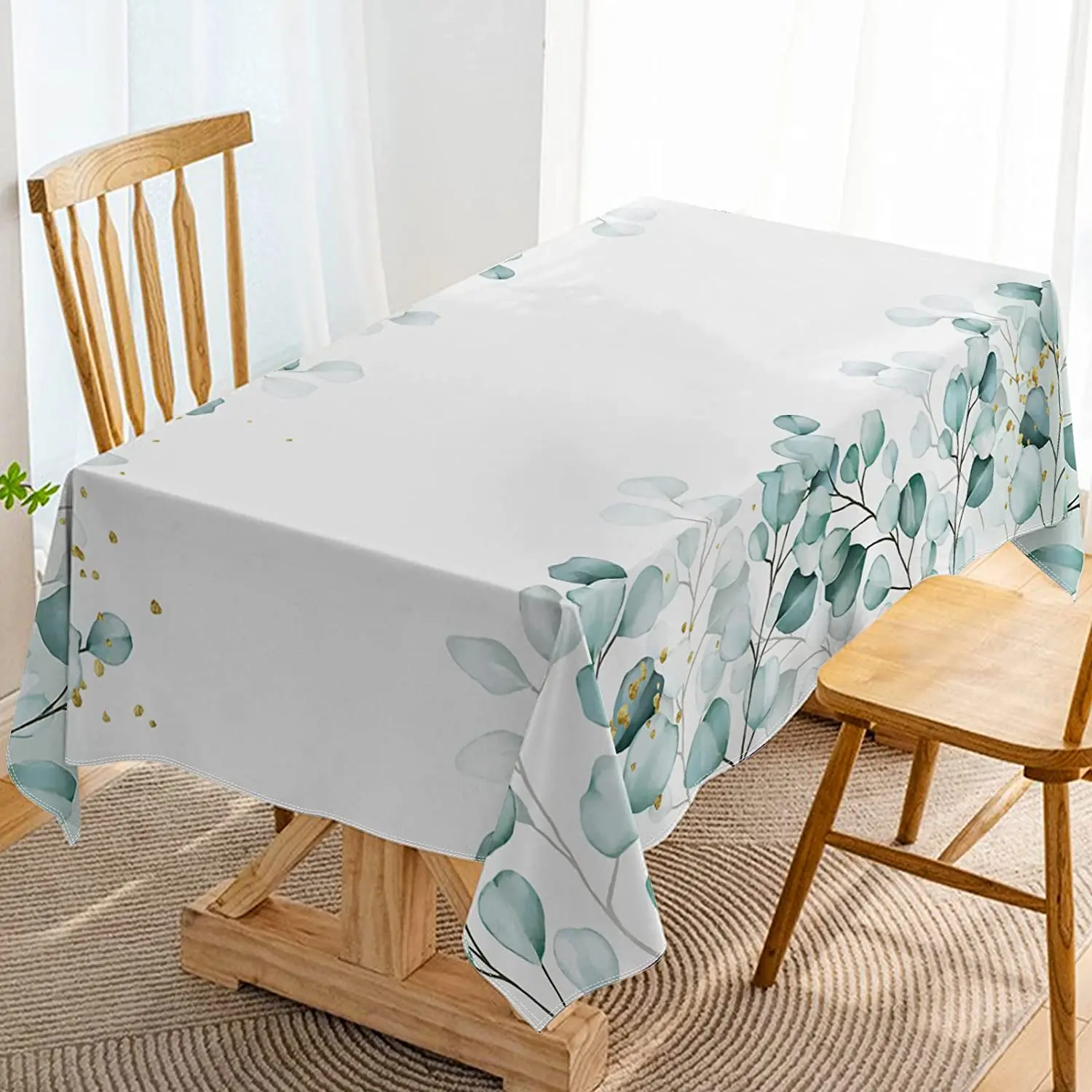 Eucalyptus-Leaf-Waterproof-Tablecloth-for-Wedding-Decoration-Tropical ...