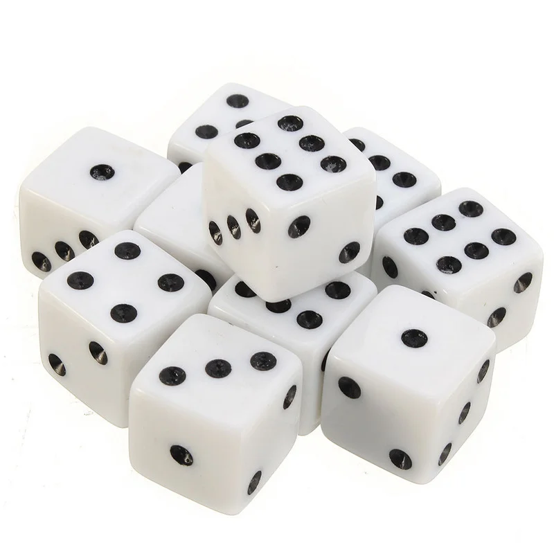 Acrylic-Dice-with-Square-Corners-Ordinary-Dice-Black-Points-White-New ...