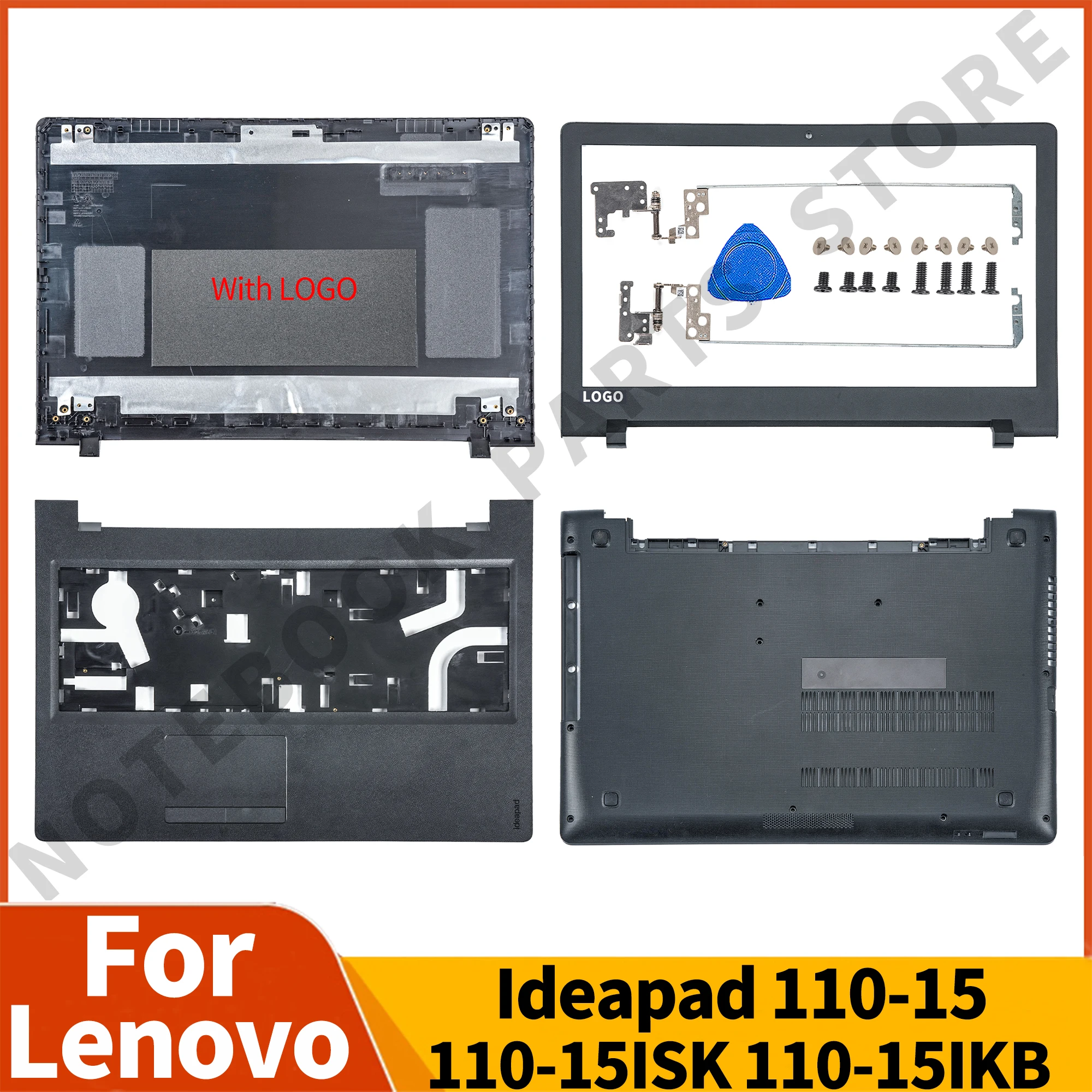 Nieuw-Voor-Lenovo-Ideapad-110-15-110-15isk-110-15ikb-Laptop-Lcd-Achterkant-Voorkant-Scharnieren ...