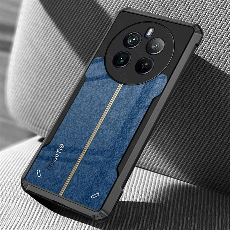 Realmi-12-Pro-5G-Case-Transparent-Acrylic-Armor-Shockproof-Coque-For ...