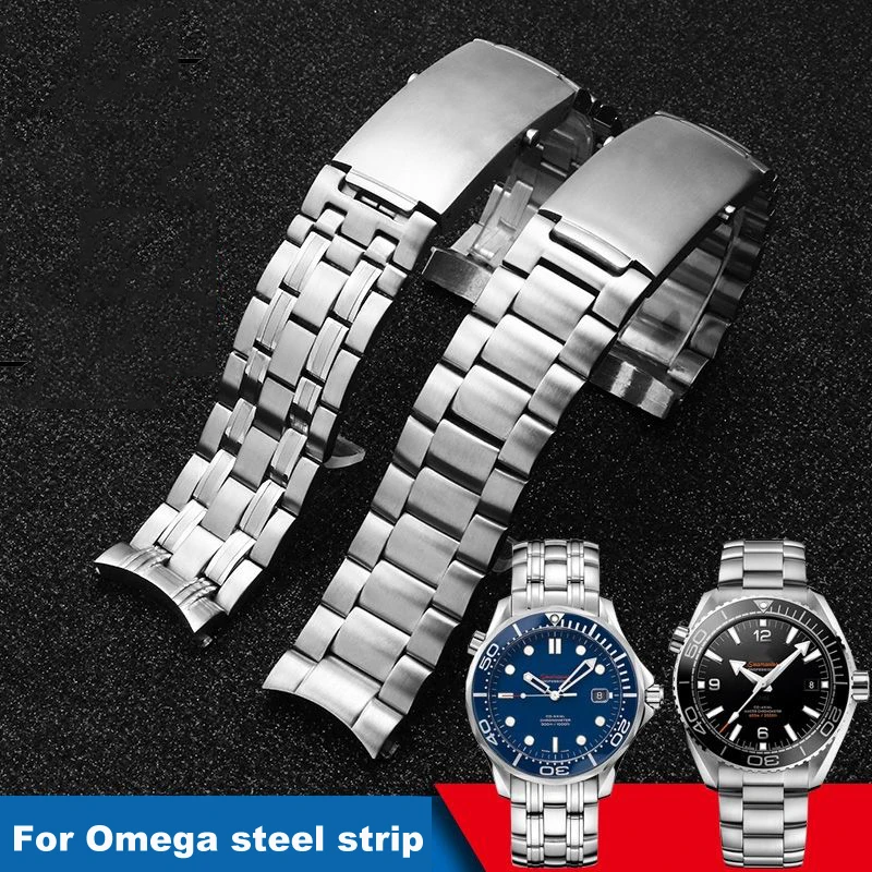 Solid Stainless steel watchband Watch Band For omega strap seamaster ...