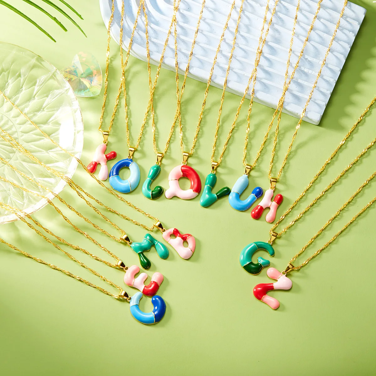 Creative-Dopamine-Colorful-Enamel-Bubble-A-Z-Letter-Pendant-Necklace ...
