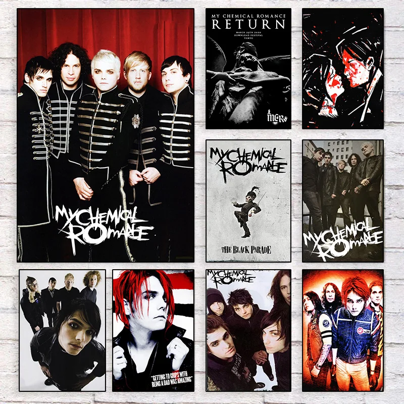 Popolare-Rock-Music-Band-My-Chemical-Romance-Poster-MCR-Singer-Canvas ...