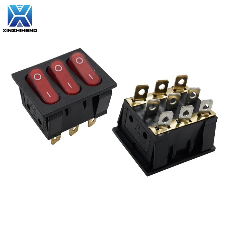 1PCS-On-Off-KCD3-9Pin-Red-15A-250V-20A-125V-AC-Light-Boat-Car-Rocker ...