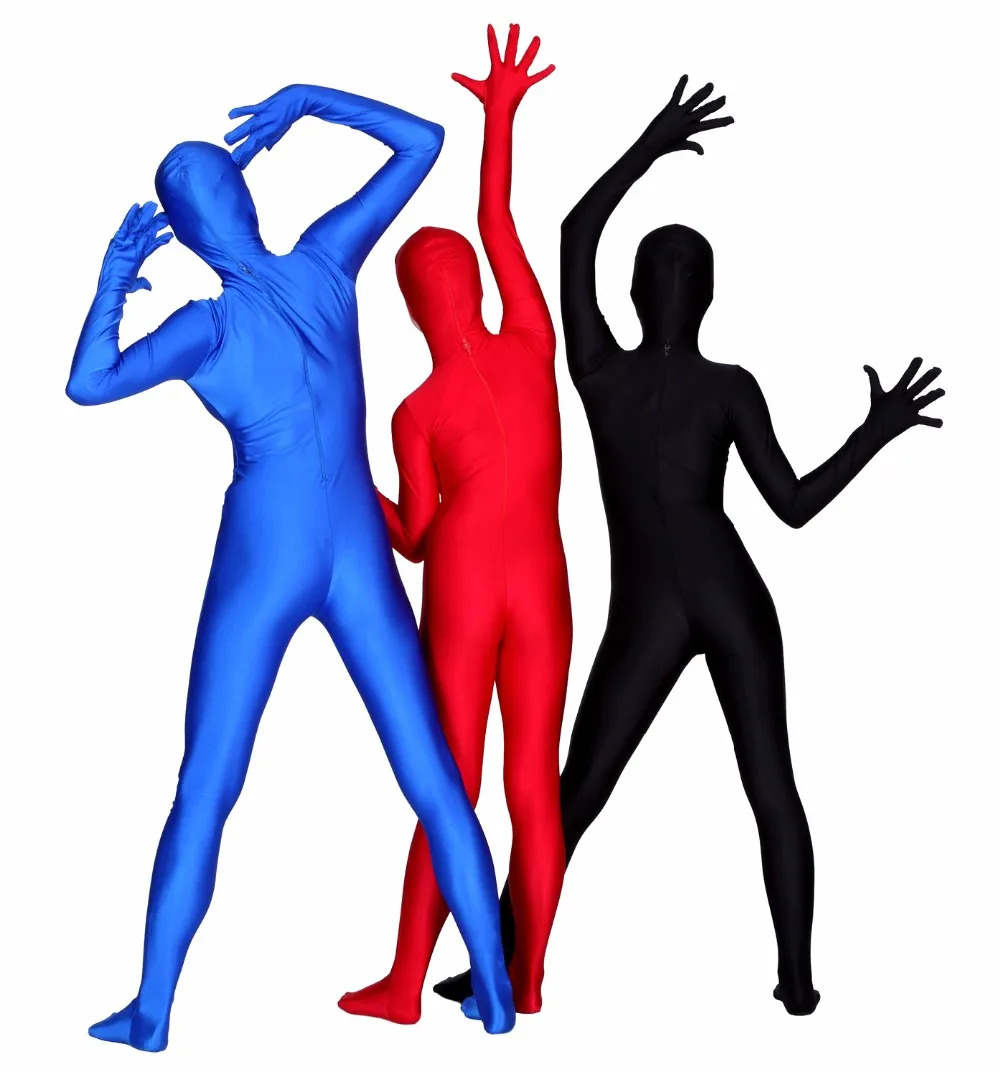 Adult Face Open Black Zentai Suit Footed Women One Piece Unitard ...