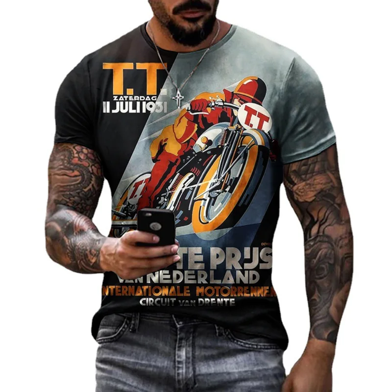 Retro-Men-s-T-Shirt-3d-Vintage-Motorcycle-Oversized-Tshirt-For-Men ...