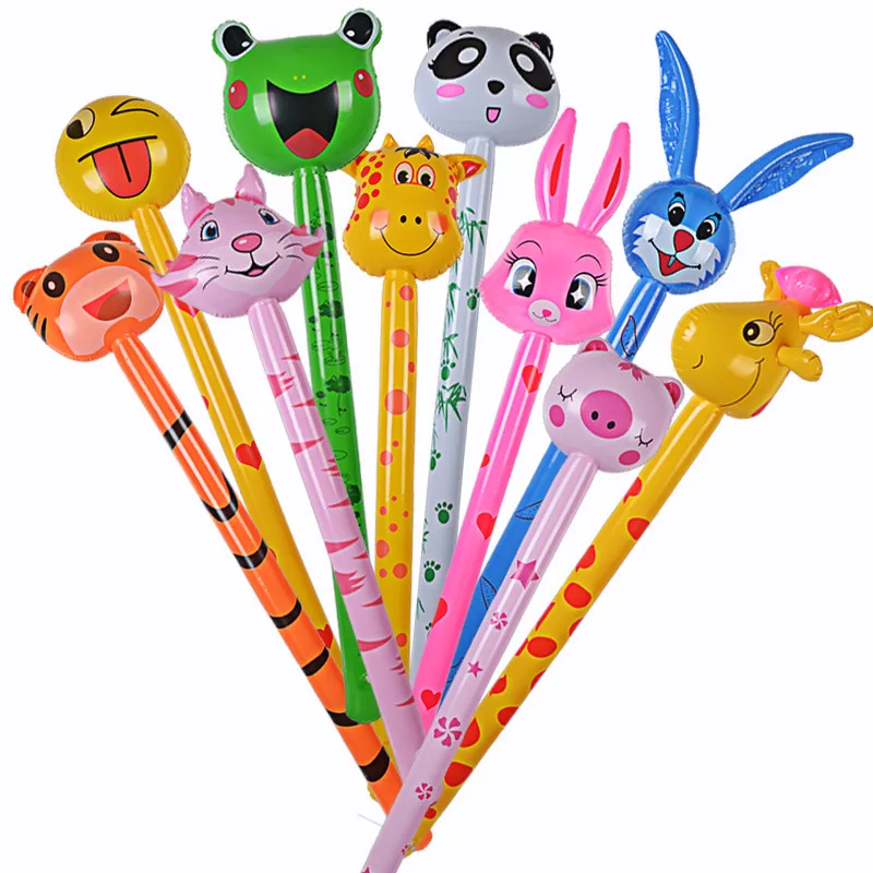 Children's Inflatable Ballon Animal Head Long Stick Ballon Wild Giraffe ...
