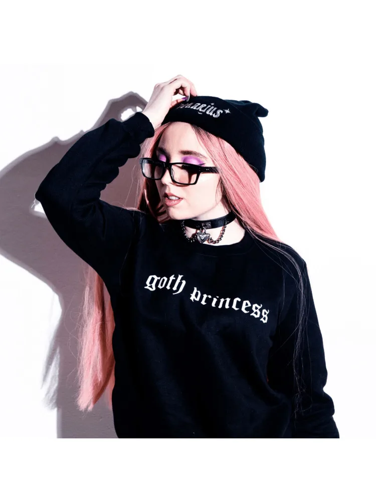 Fashion Women's Sweatshirt Goth Princess Graphic Grunge Gothic Ladies ...