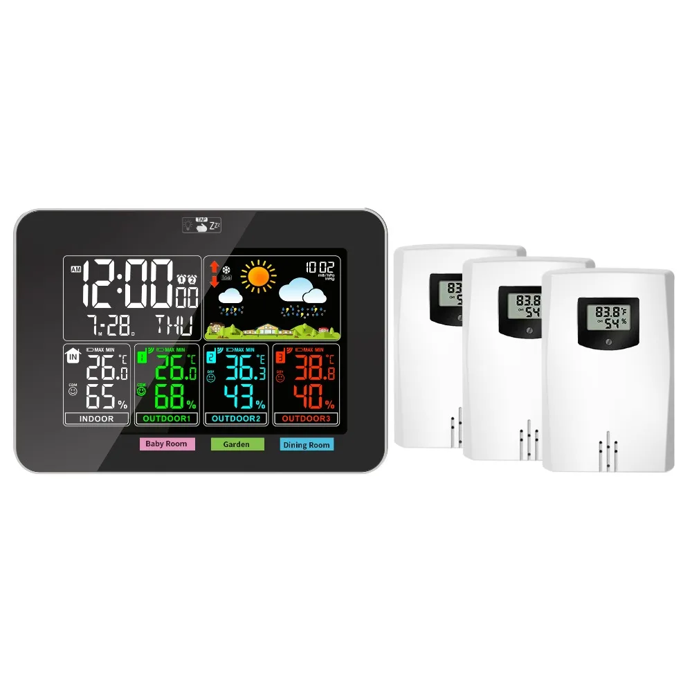 Weather Station Wireless Indoor Outdoor Temperature Humidity VA Color ...
