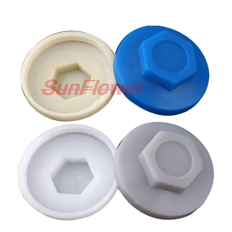 50Pcs 5.2mm Outer Hexagonal Drilling Screw Waterproof Cap Ccolor Steel ...