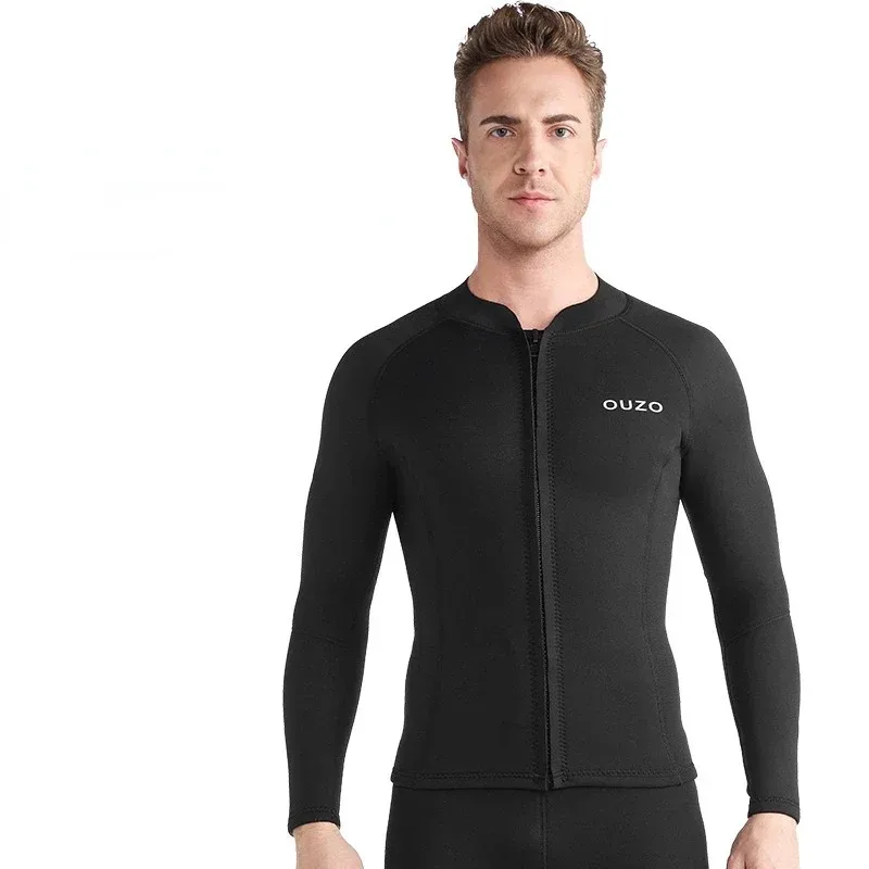 1.5mm Neoprene Wetsuit Men Women Diving Jacket Split Top Long Sleeve ...