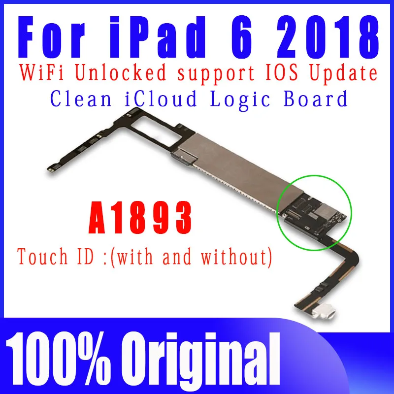 Original A1893 Wifi Version NO ID Account Logic Boards For IPad 2018 9. ...