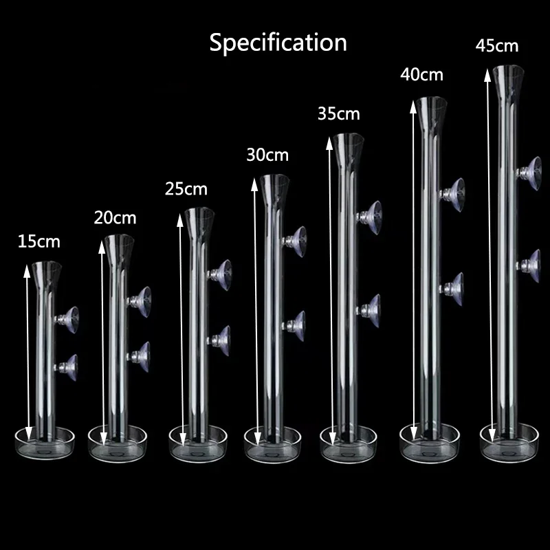 Glass-Aquarium-Feeder-Tube-Dish-Transparent-Fish-Tank-Shrimp-Snail-Food ...