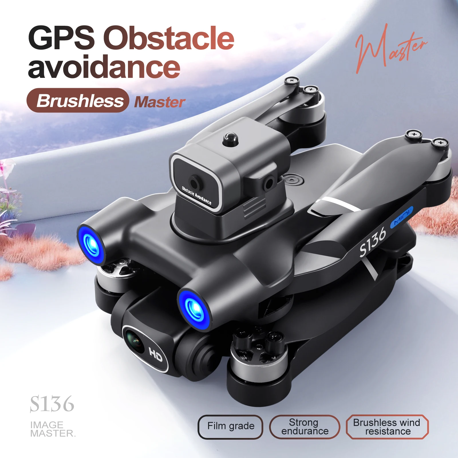 S136 GPS Rc Drone 4K HD Dual Camera Professional 5G Aerial Photography Obstacle Avoidance ...