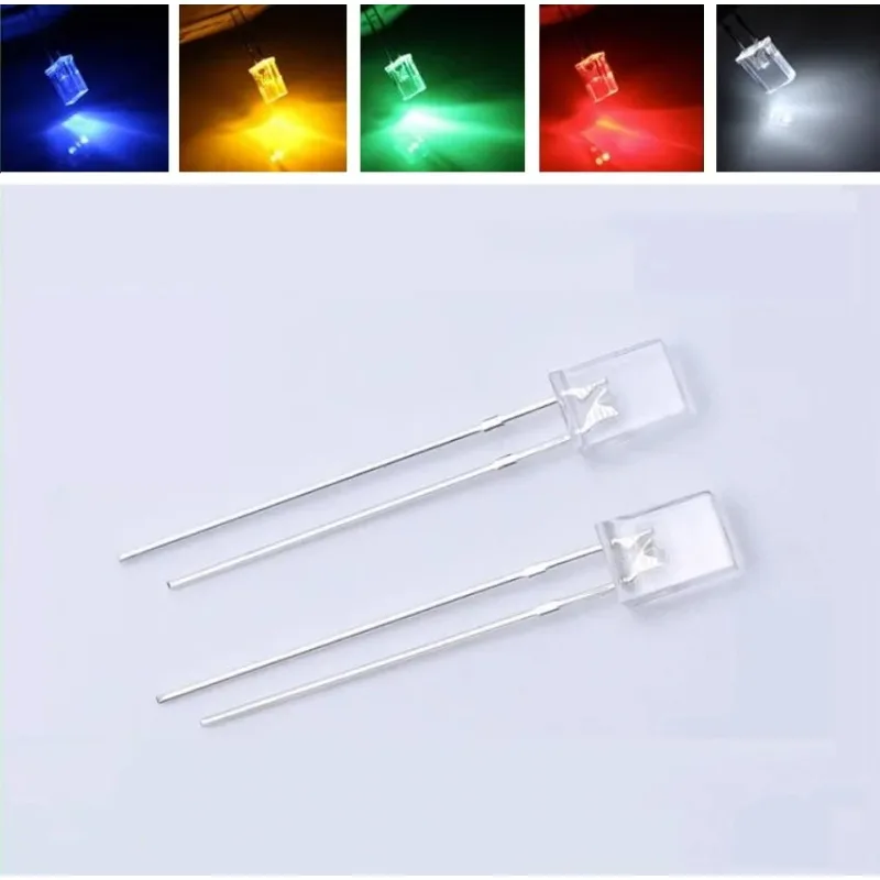 100Pcs 2*5*7mm / 2*3*4mm Square LED Transparent Lamp White Light Green ...