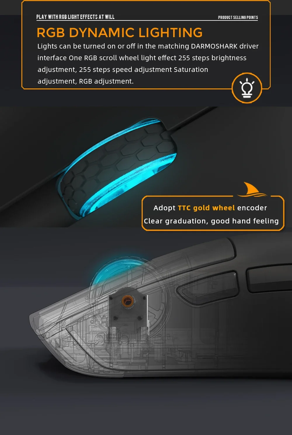 Darmoshark M3-Pro 4KHz Esports Gaming Wireless Mouse Nordic N52840 26K ...