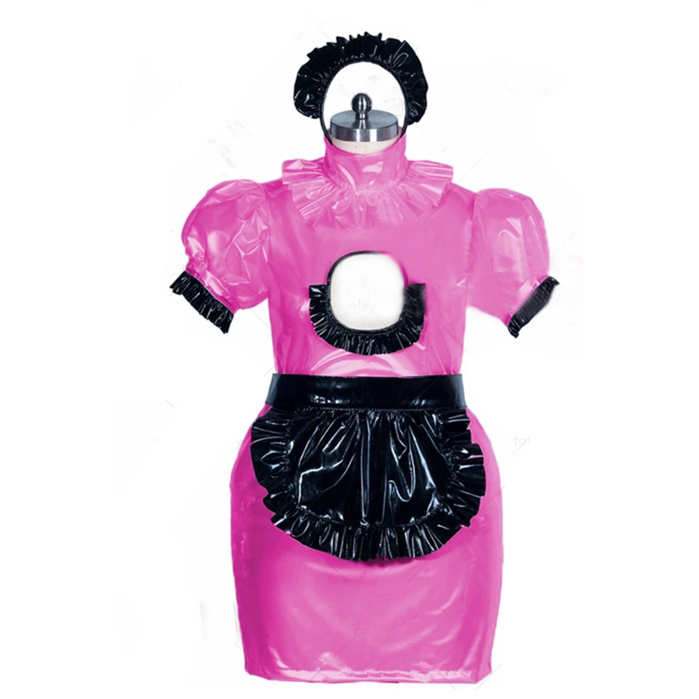 Sexy-Sissy-Lockable-Vinly-Clear-PVC-Patchwork-Black-Color-Open-Chest ...