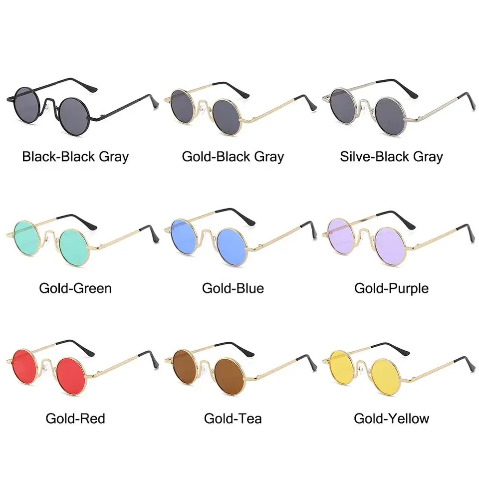 Round Shades Small Round Sunglasses Fashion UV400 Protection Punk ...