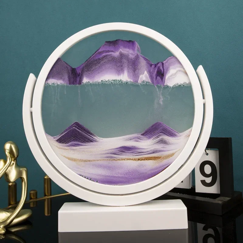 3D-Deep-Sea-Sandscape-Rotatable-Moving-Sand-Art-Picture-Round-Glass ...