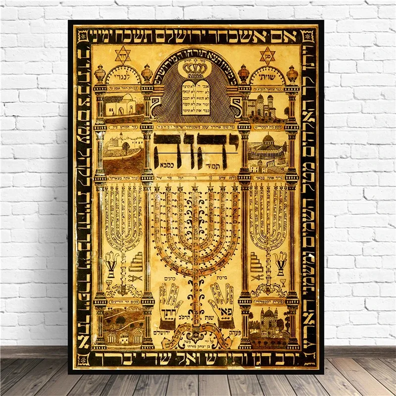 Plaque-Print-Kabbalah-Amulet-Hebrew-Talisman-Poster-Home-Blessing ...