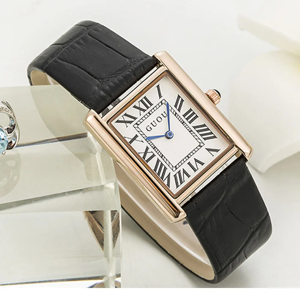 GUOU-authentic-Korean-Edition-watch-rectangular-belt-retro-Rome-scale ...