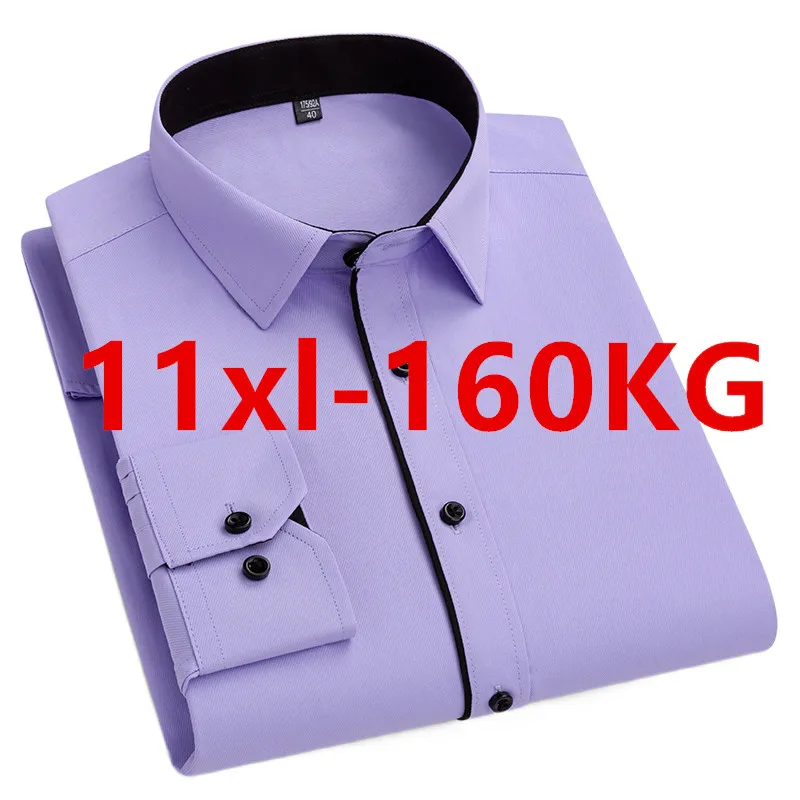 Camicia-da-ufficio-da-uomo-autunnale-manica-lunga-allentata-Plus-Size ...