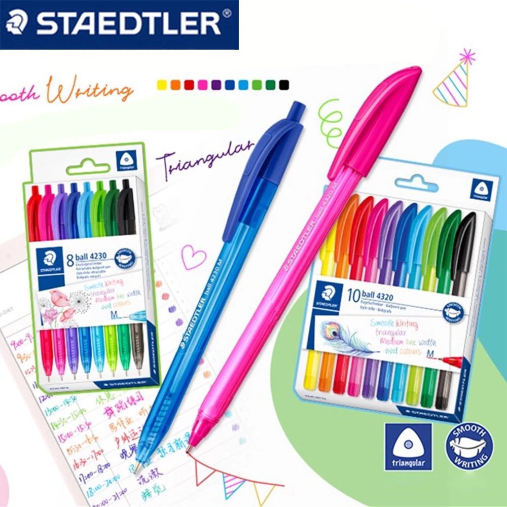 8/10 Color German STAEDTLER Ballpoint Pen for Writing/coloring/painting ...