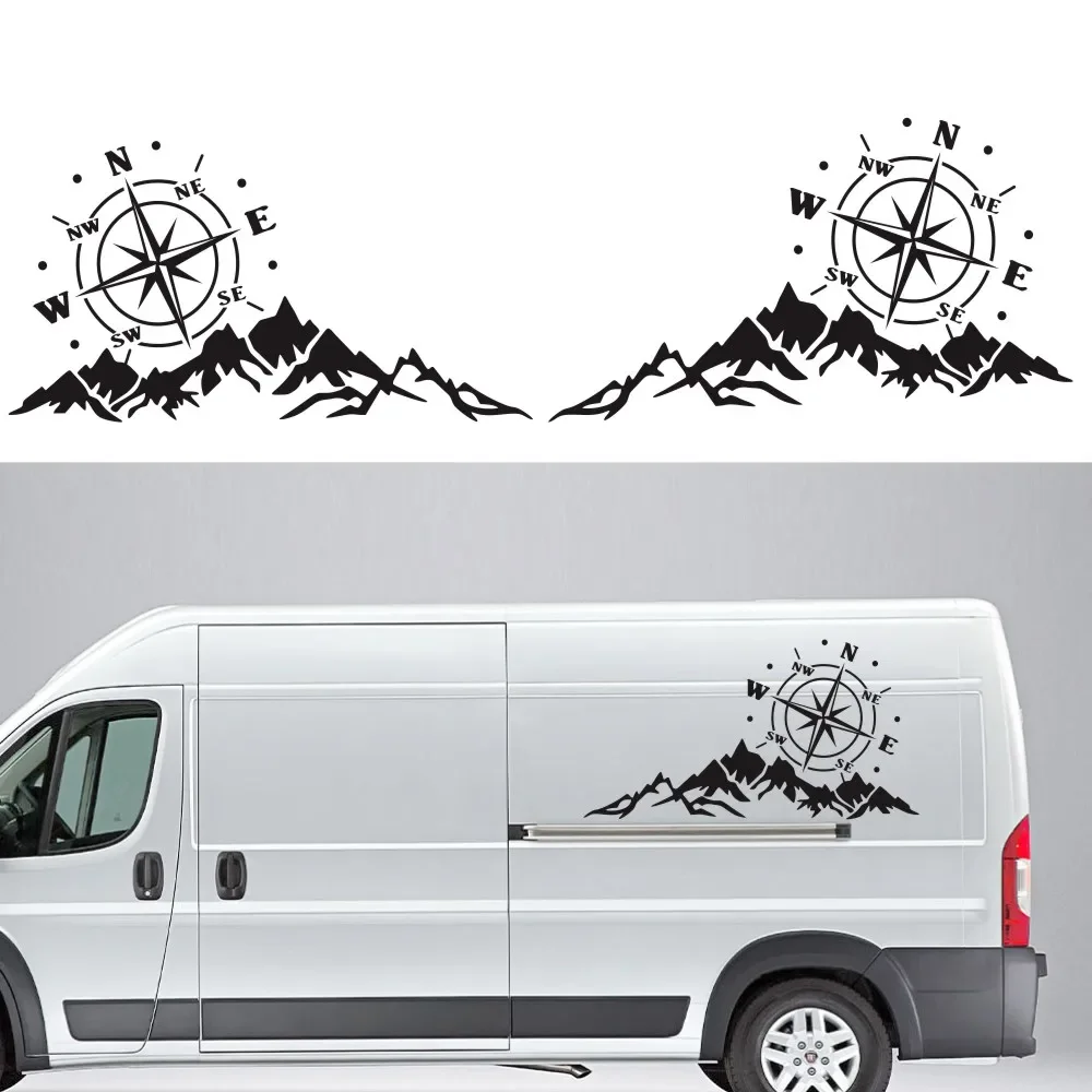 Car-Sticker-2PCS-Mountain-Adventurers-Compass-Graphics-Decoration-Rv ...