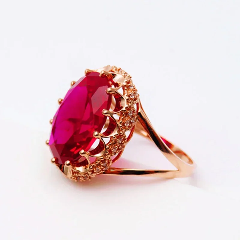 Court-Style-New-in-Plated-Rose-Gold-Inlaid-Oval-Ruby-Rings-for-Women ...