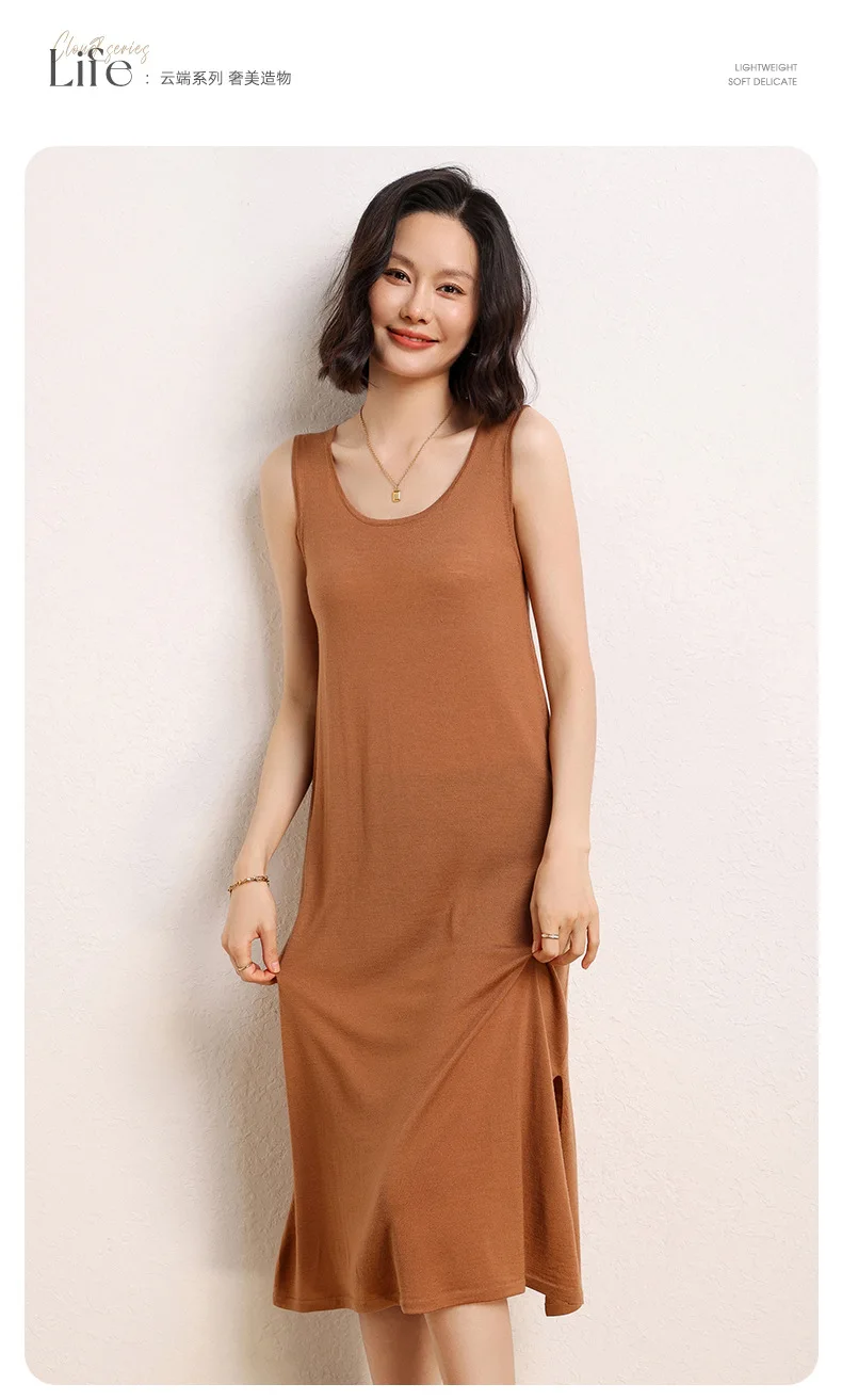 Naizaiga 100 камвольная шерсть, бесшовные 48-х годов с круглым вырезом, свободные верблюжьи ...