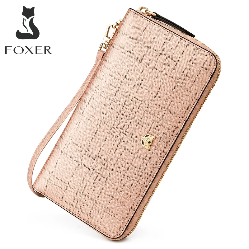FOXER-Women-Long-Wallet-Stylish-Card-Holder-Lady-Split-leather-With ...