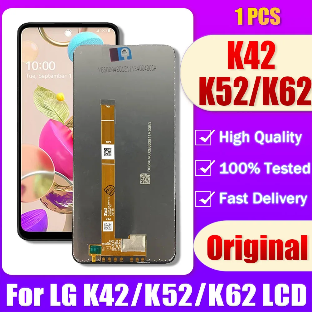 6.6" Original Tested LCD For LG K52 K62 LCD Display Touch Screen ...