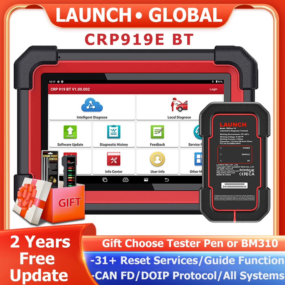 LAUNCH-X431-CRP919E-BT-Car-Diagnostic-Tool-OBD2-Scanner-DBScar-VII-VCI ...