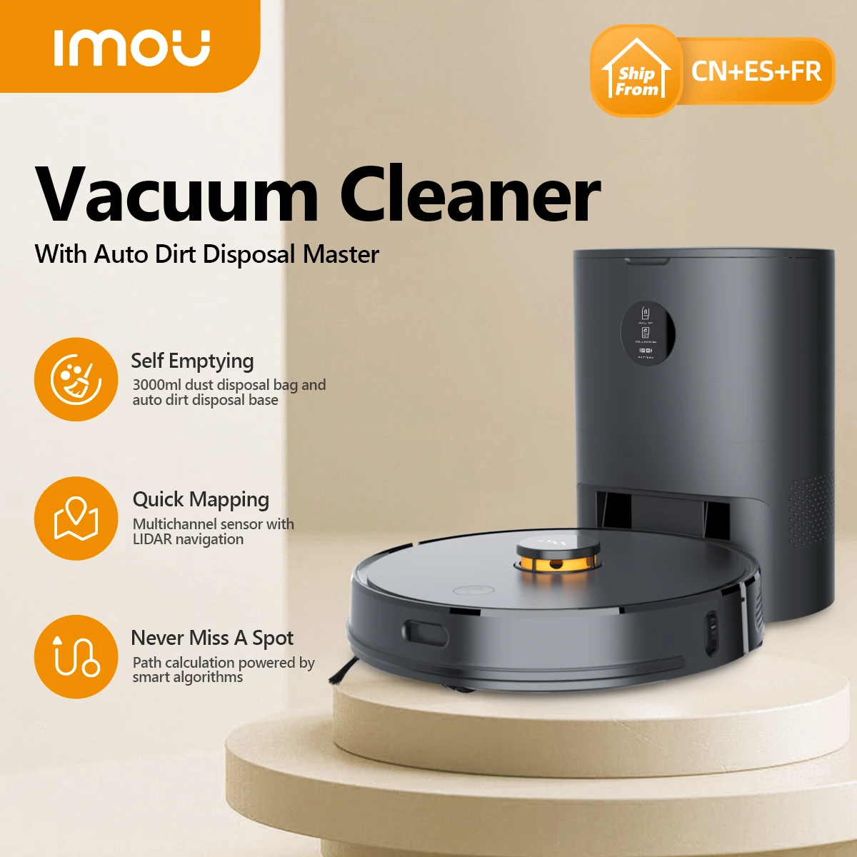 IMOU Robotic Self empty Vacuum Cleaner Robot Sweeper Aspirador ...