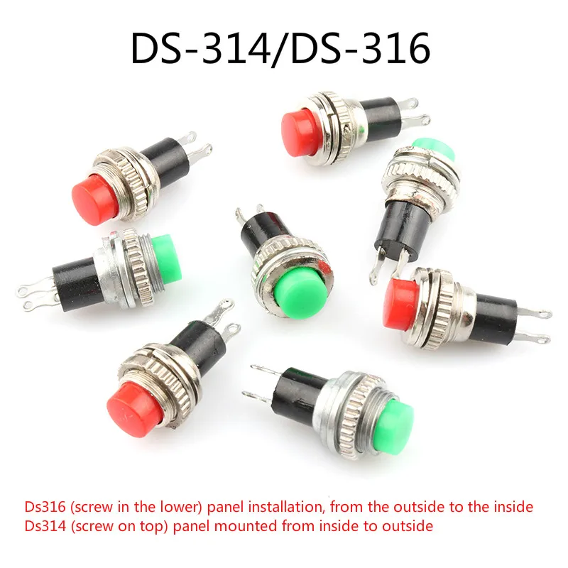 10pcs10MMSmall-Button-Switch-Ds-316-Ds-314-Non-Lock-Self-Reset-Doorbell-Horn-Switch-Button ...