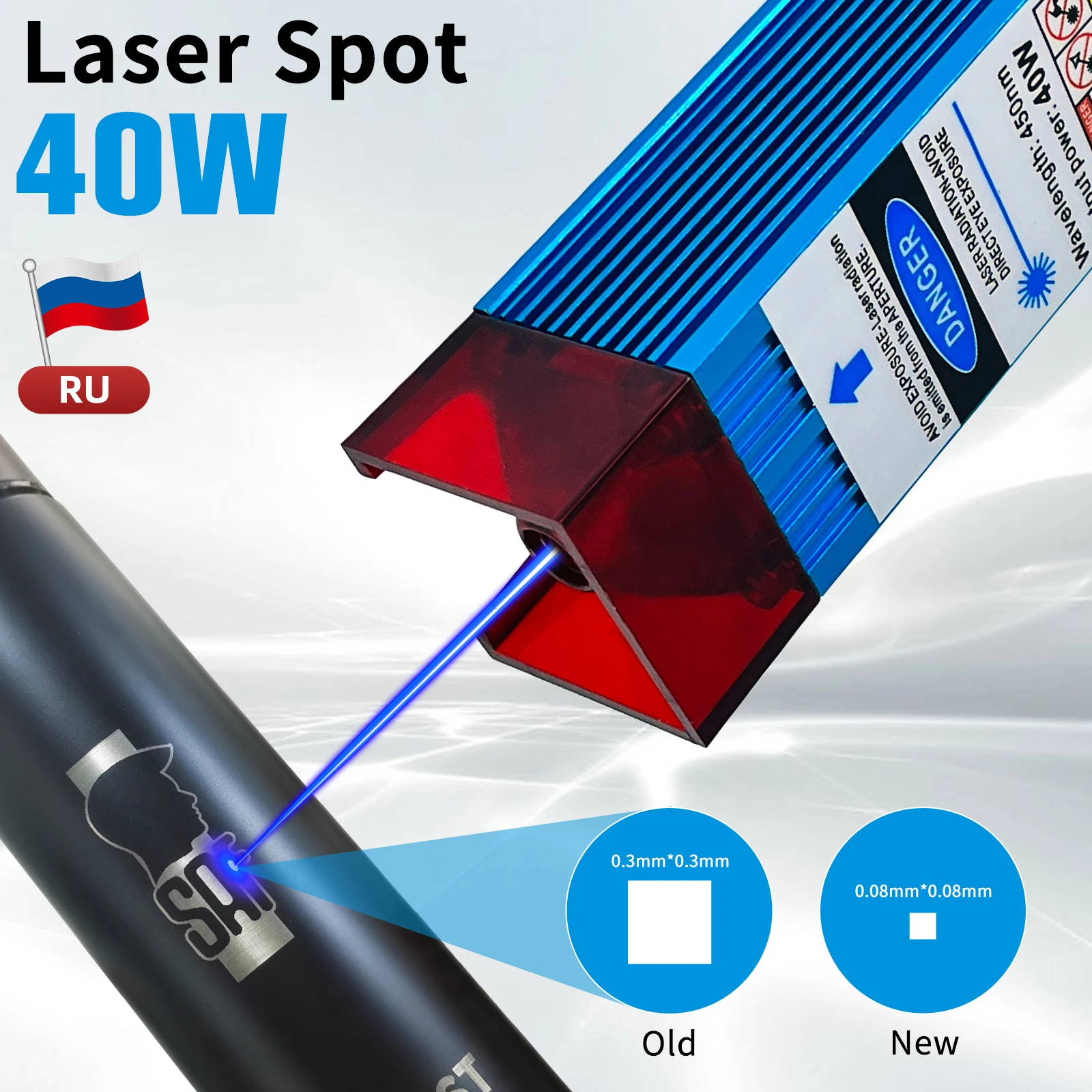 Laser Module 450nm 40W TTL/PWM Laser Engraving Head DIY CNC Laser ...