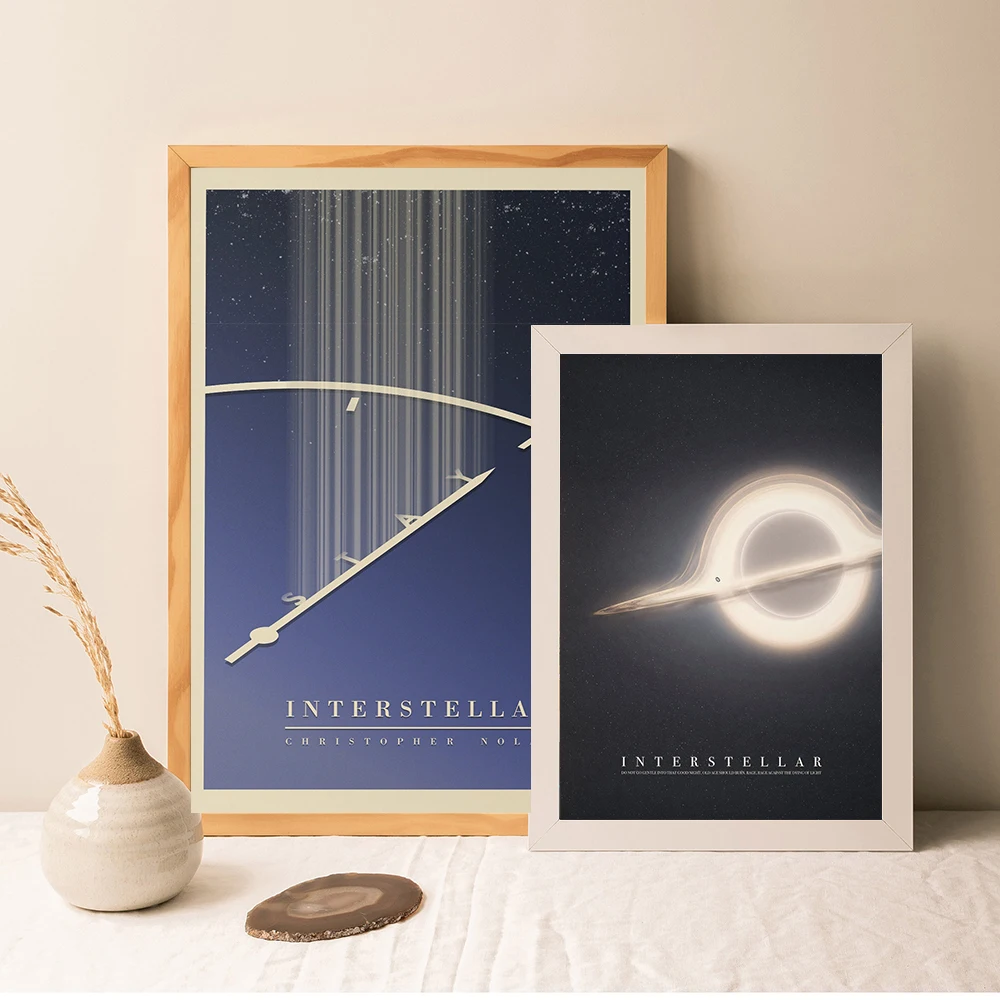 Minimalist Interstellar Movie Poster, Abstract Canvas Print, Black Hole ...