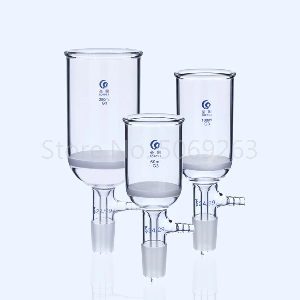 1Piece filter funnel 35ml To 1000ml Glass Sand Core Filter Funnel with ...