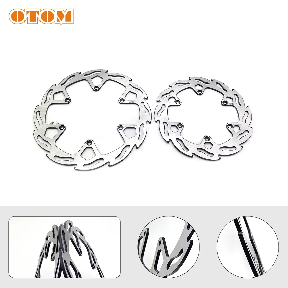 OTOM Motorcycle Front Rear Brake Disc Rotors 6 Hole Steel Disk 260mm ...