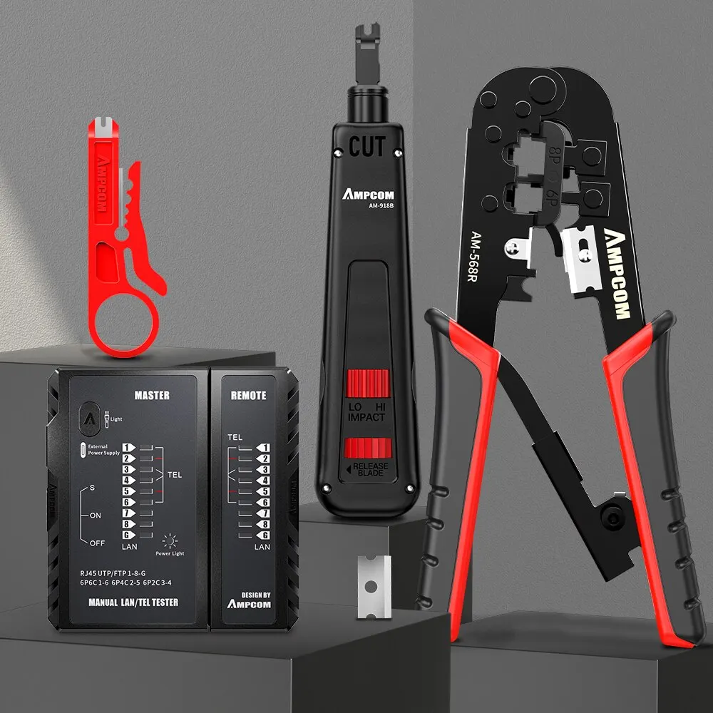 AMPCOM-RJ45-Crimper-Lan-Tester-Tool-Set-Ethernet-Cable-Stripper-Punch ...