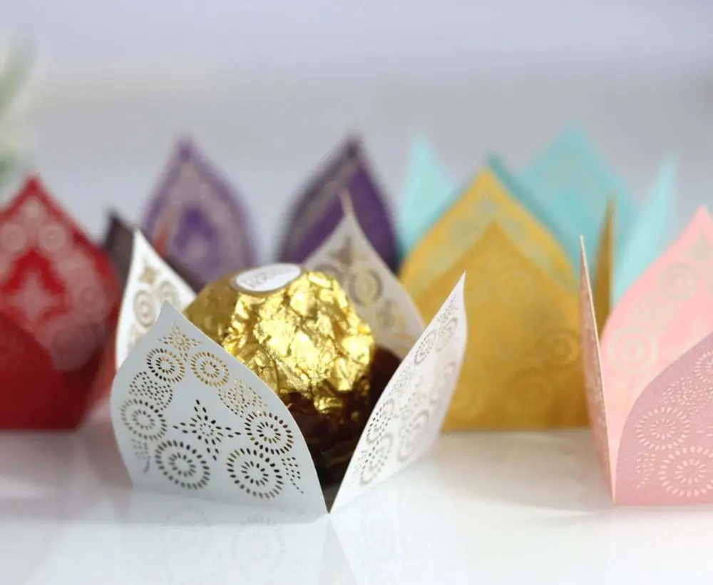50Pcs-Lot-Decorated-Outer-Chocolate-Paper-With-Mini-Cake-Paper-Pad ...