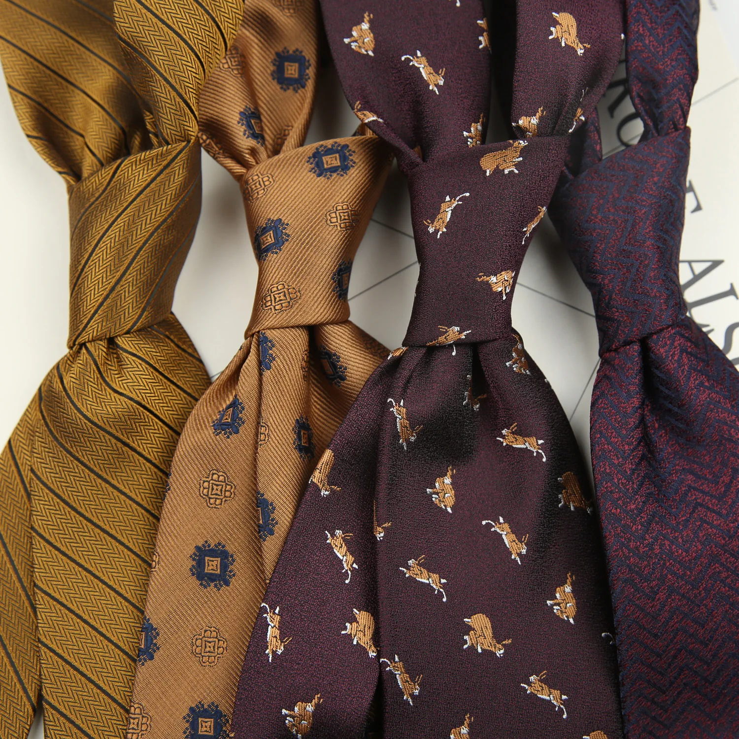 2025 New Luxury Silk Neckties For Men Polyester Woven Cartoon Neck Ties ...