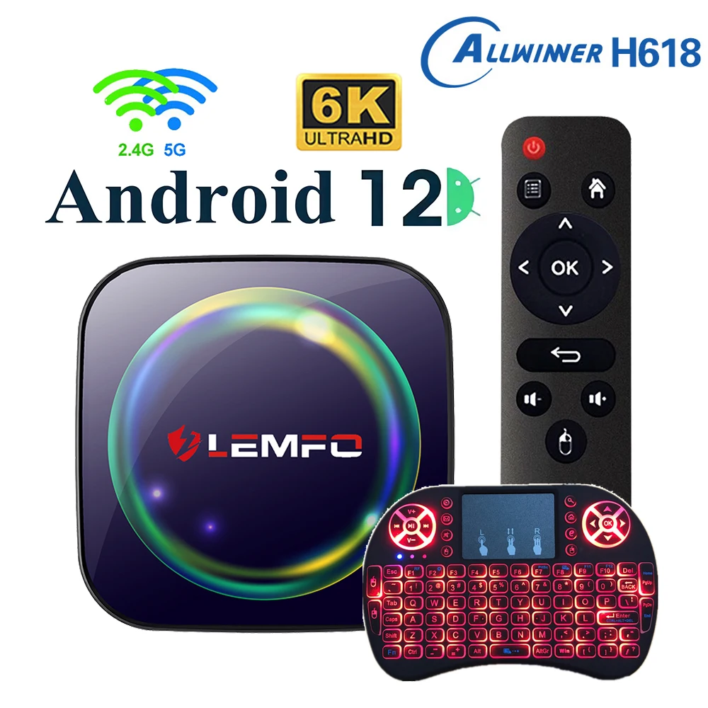 LEMFO-Dispositivo-de-TV-inteligente-H8S-decodificador-con-Android-12-Allwinner-H618-HDR10-WiFi ...