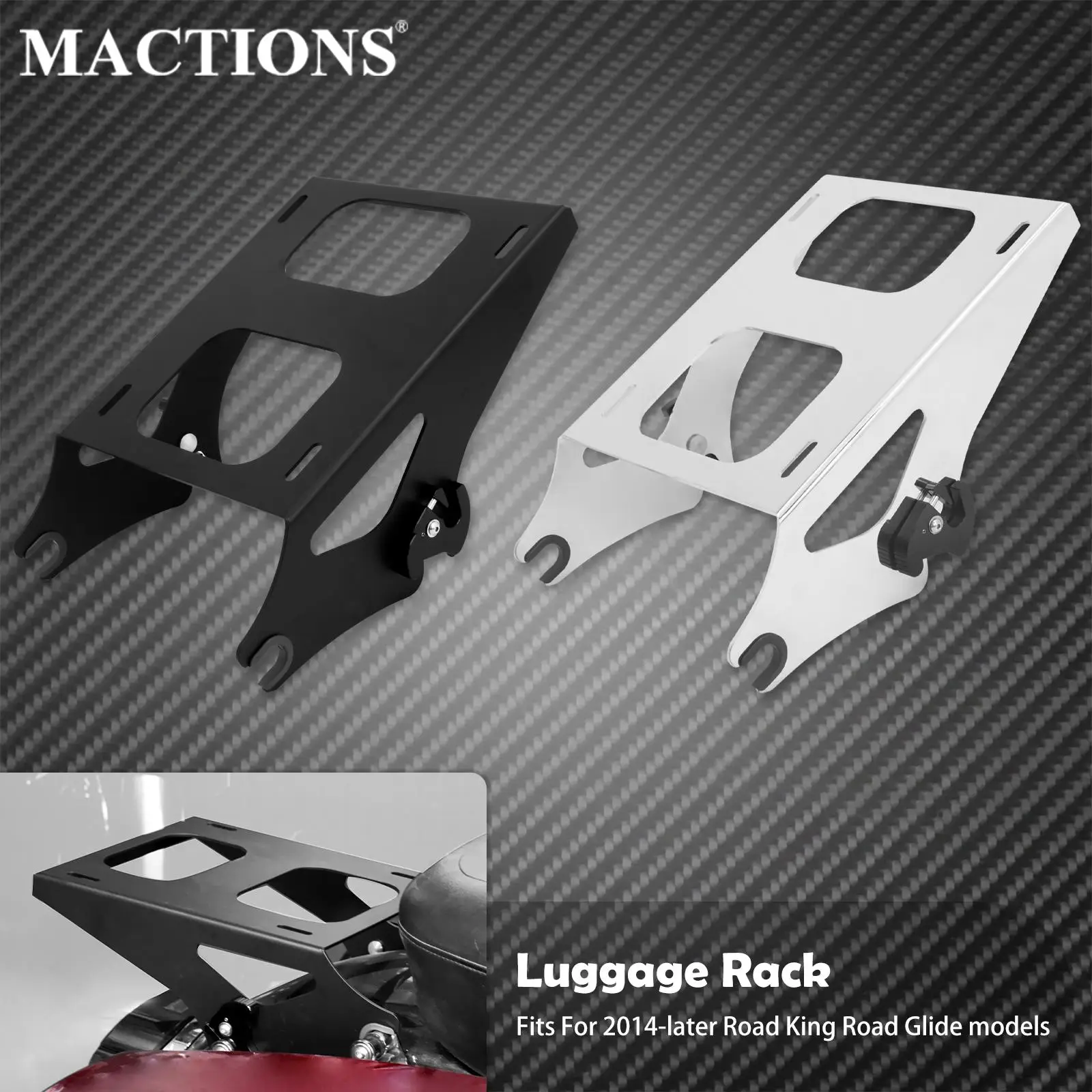 Motorcycle-Two-Up-Tour-Pack-Mount-Luggage-Rack-Black-Chrome-Detachable ...