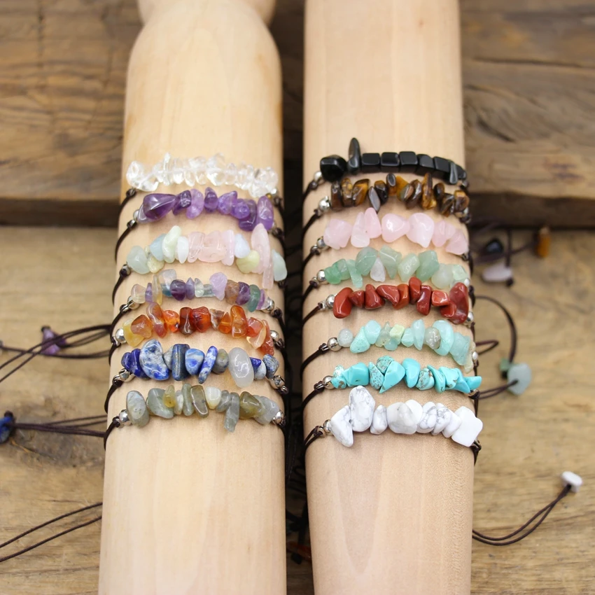 Healing-Crystal-Gravel-Beads-Adjustable-Bracelets-Natural-Stone ...