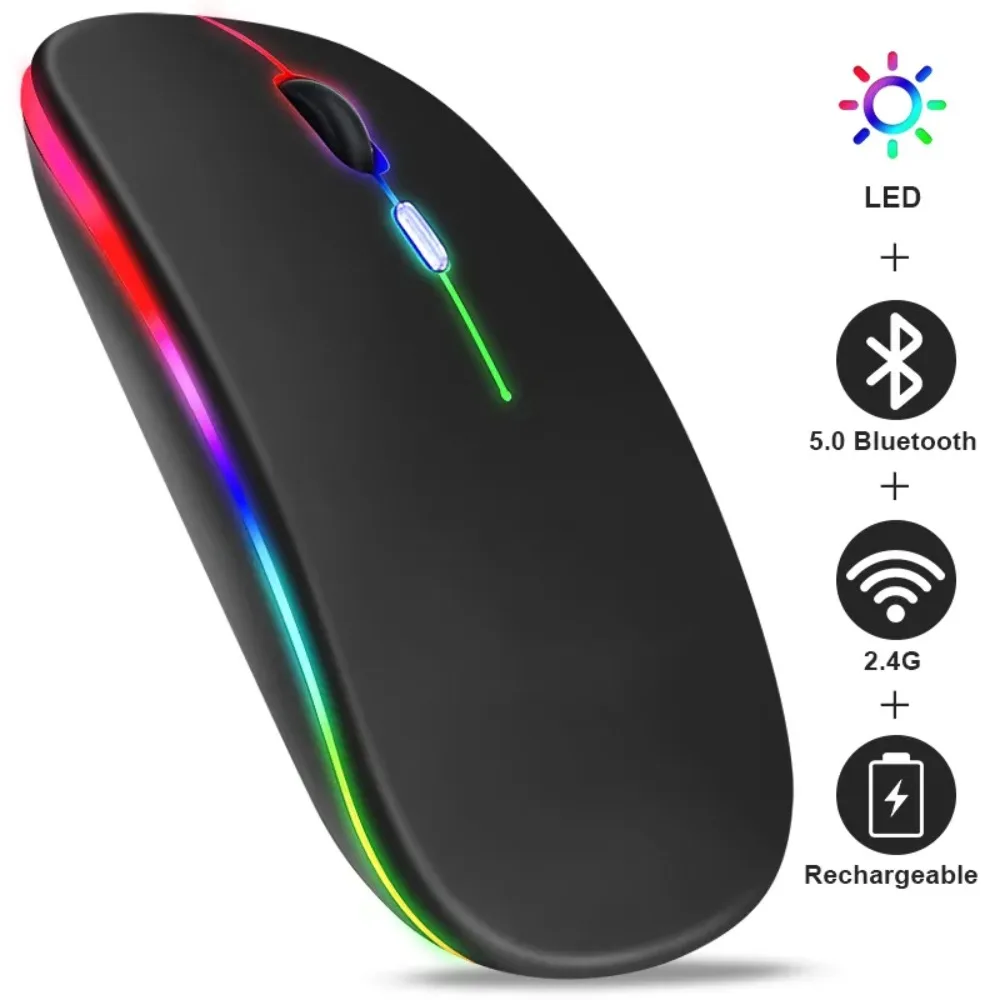 Wireless-Mouse-RGB-Rechargeable-Bluetooth-Mice-Wireless-Computer-Mause ...